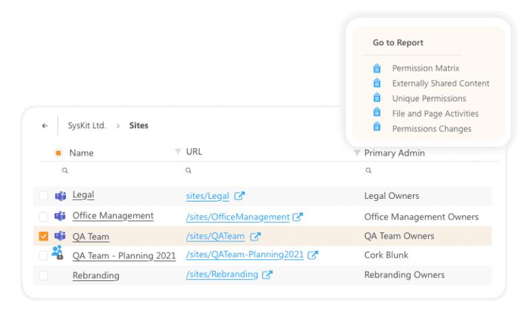 Office 365 permissions – get an overview with Syskit Point