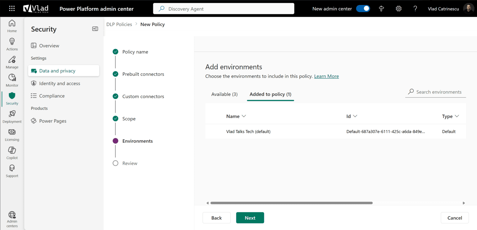 How to set up Power Platform DLP policy