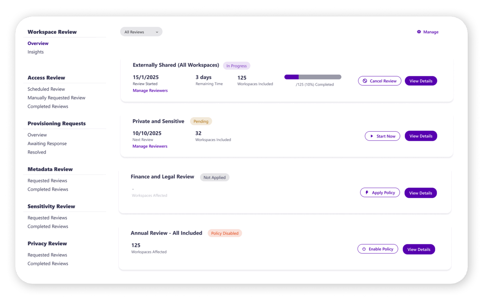 Automate governance with Workspace Reviews | Syskit Point